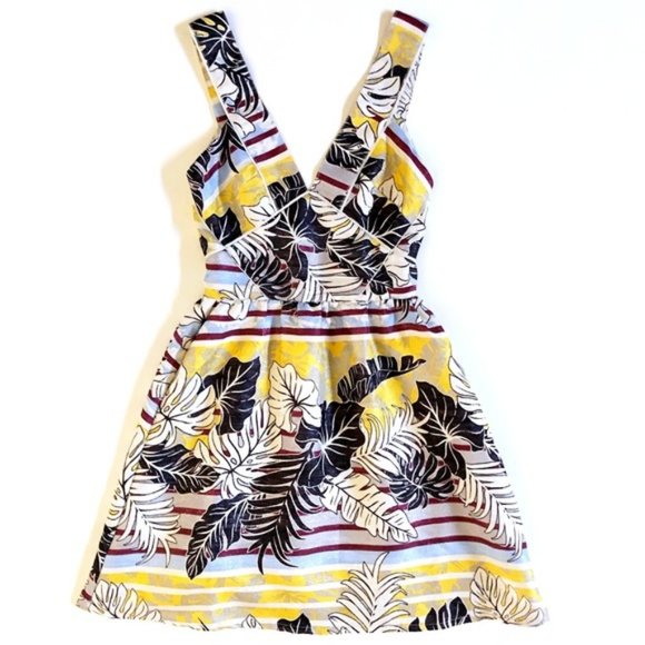 H&M | Dresses | Bogo Tropical Flare Palm Dress Nwt | Poshmark